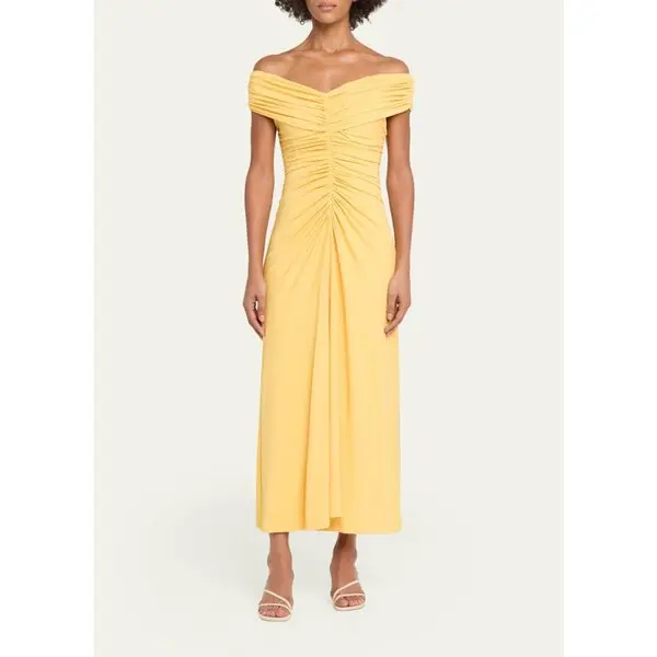 Simkhai Sheyda Draped Jersey Midi Dress - Mango