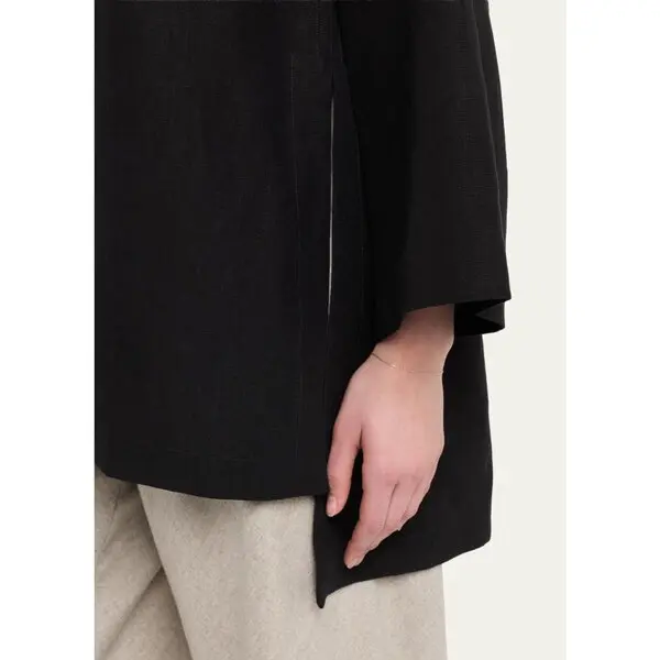 THE ROW Junia Boat-neck Linen Top - Black