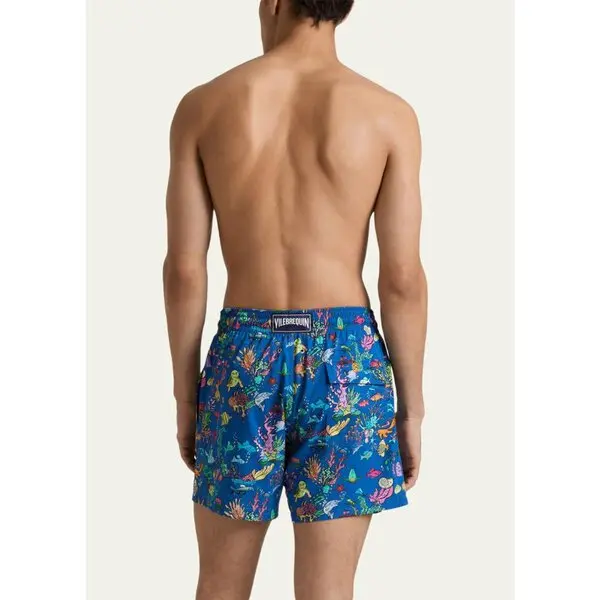 Vilebrequin Stretch Aquarium-print Swim Trunks