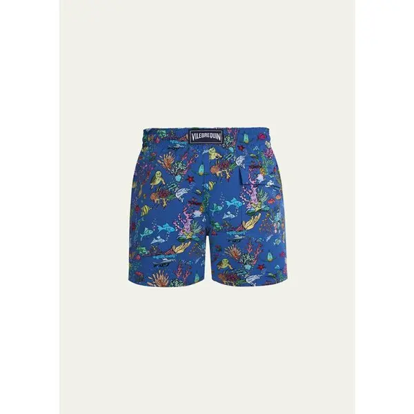 Vilebrequin Stretch Aquarium-print Swim Trunks