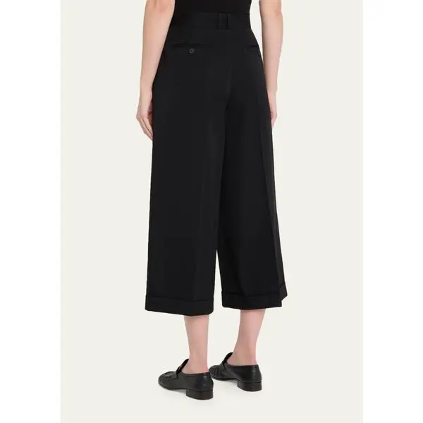 THE ROW Lior Double-pleated Wide-leg Ankle Pants