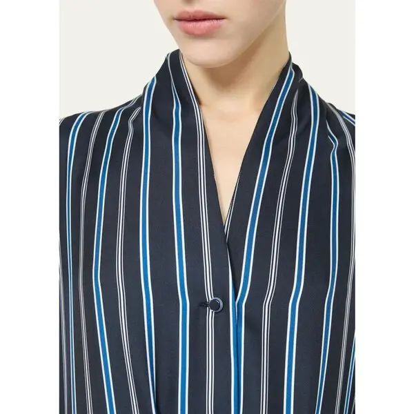 Max Mara Long-sleeve Striped Shirtdress W/ Belt