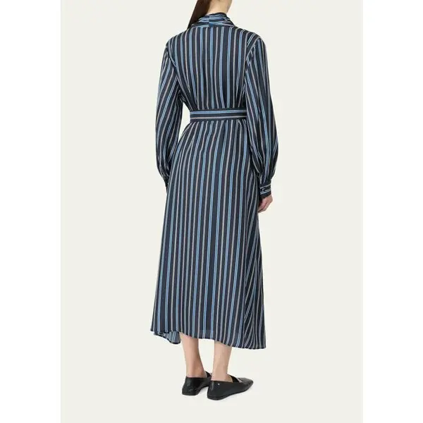 Max Mara Long-sleeve Striped Shirtdress W/ Belt