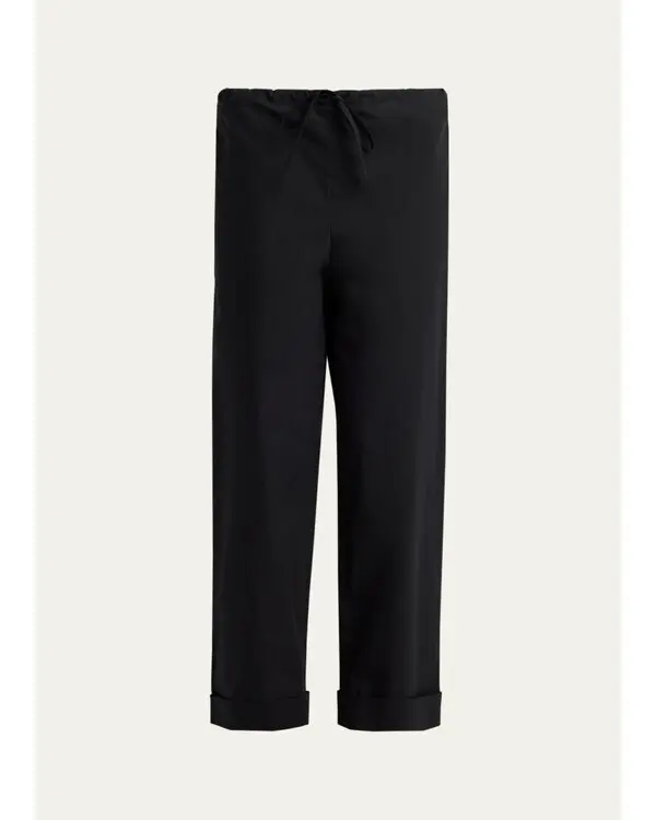 THE ROW Delano Straight-leg Cotton Poplin Pants