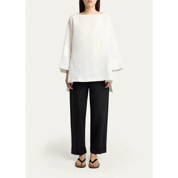 THE ROW Delano Straight-leg Cotton Poplin Pants