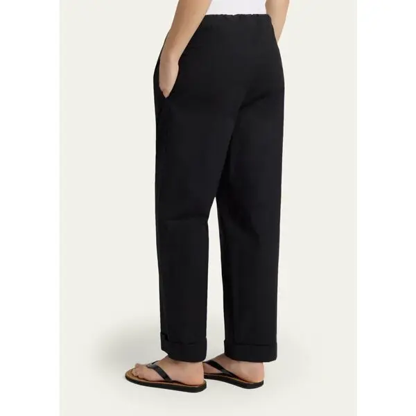 THE ROW Delano Straight-leg Cotton Poplin Pants
