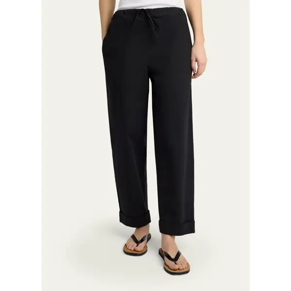 THE ROW Delano Straight-leg Cotton Poplin Pants