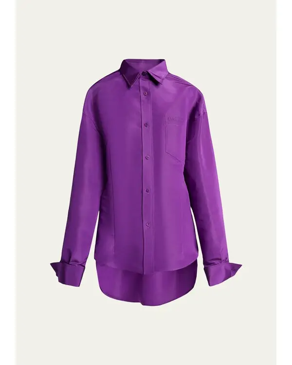 Balenciaga Silk Faille Cocoon Button-down Shirt