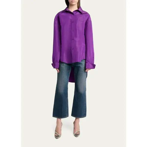 Balenciaga Silk Faille Cocoon Button-down Shirt