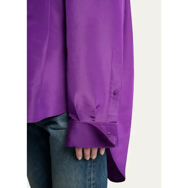 Balenciaga Silk Faille Cocoon Button-down Shirt