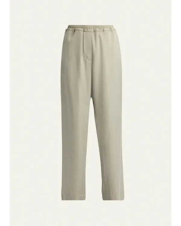 THE ROW Duvain Silk Straight-leg Pull-on Pants