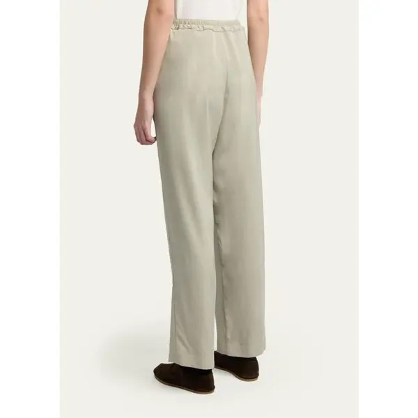 THE ROW Duvain Silk Straight-leg Pull-on Pants