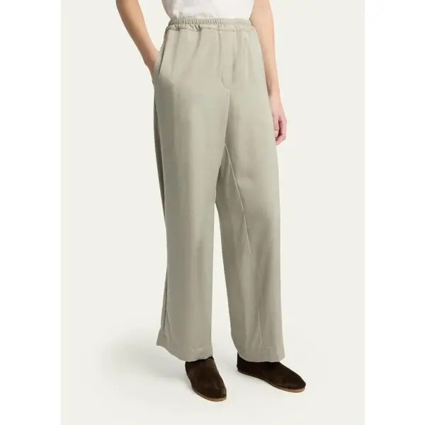 THE ROW Duvain Silk Straight-leg Pull-on Pants
