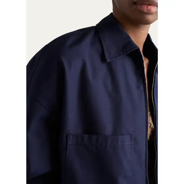 Prada Patch-pocket Cotton Crop Zip Jacket