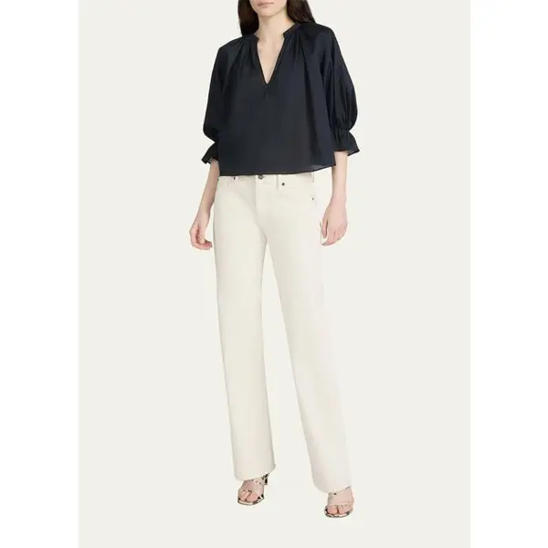 FRAME The Poet Blouse - Navy