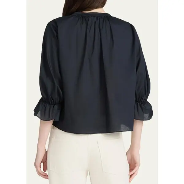 FRAME The Poet Blouse - Navy