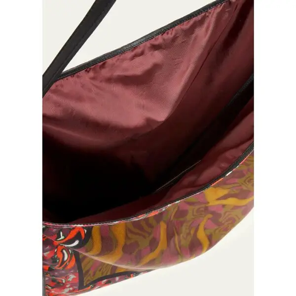 Dries Van Noten Scarf-print Flat Hobo Bag - Rust