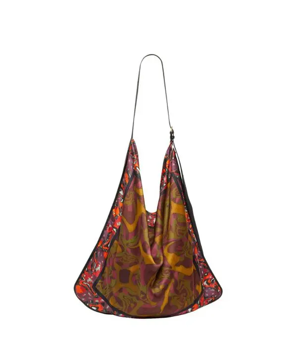 Dries Van Noten Scarf-print Flat Hobo Bag - Rust