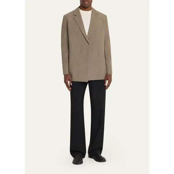 THE ROW Devlin Wool Concealed-front Blazer - Grey