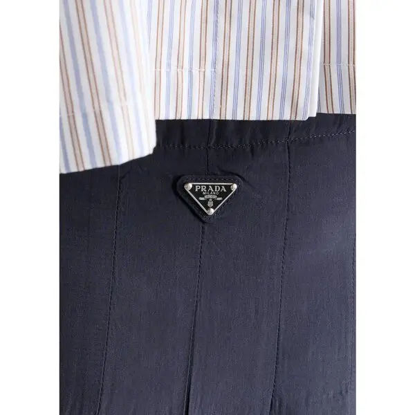 Prada Silk Pleated Midi Skirt - Blue
