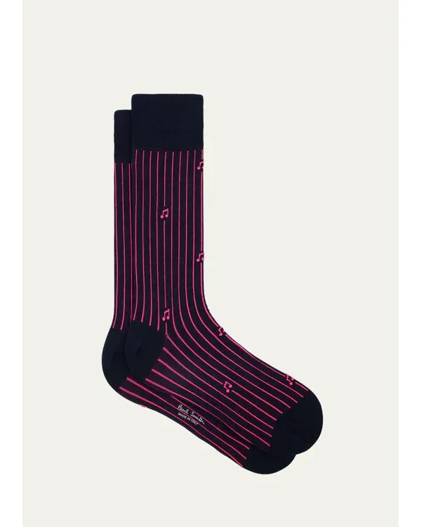 Paul Smith Othello Music Stripe Crew Socks - Navy