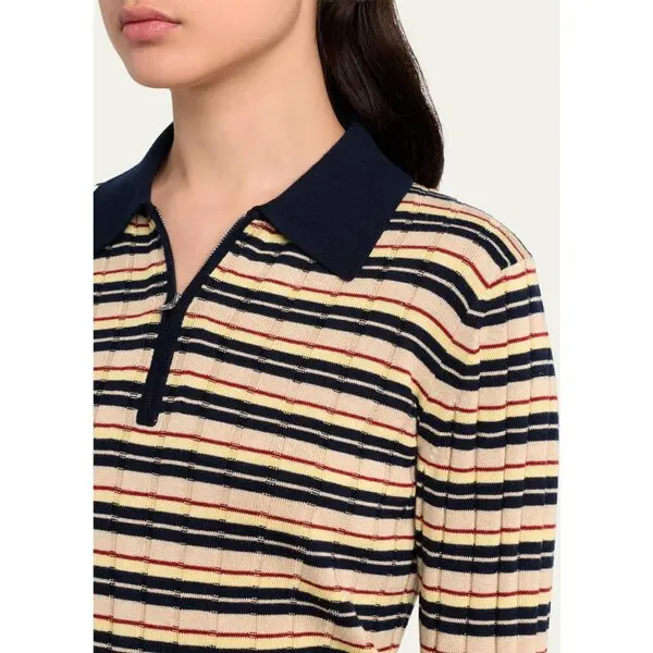 Guest In Residence Striped Track Polo