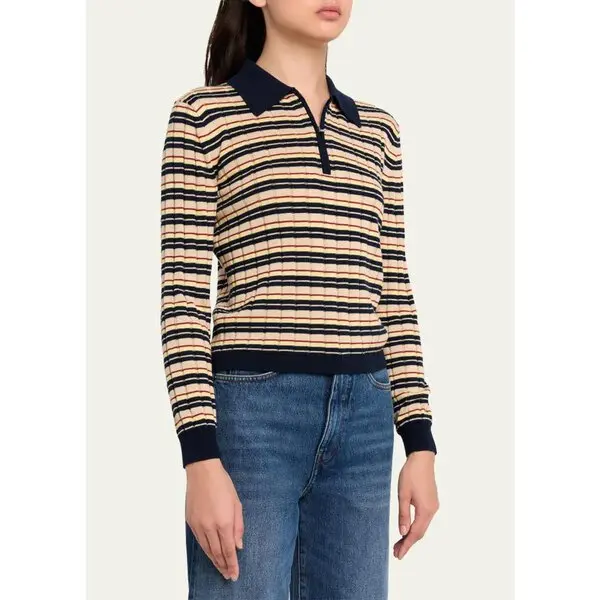 Guest In Residence Striped Track Polo