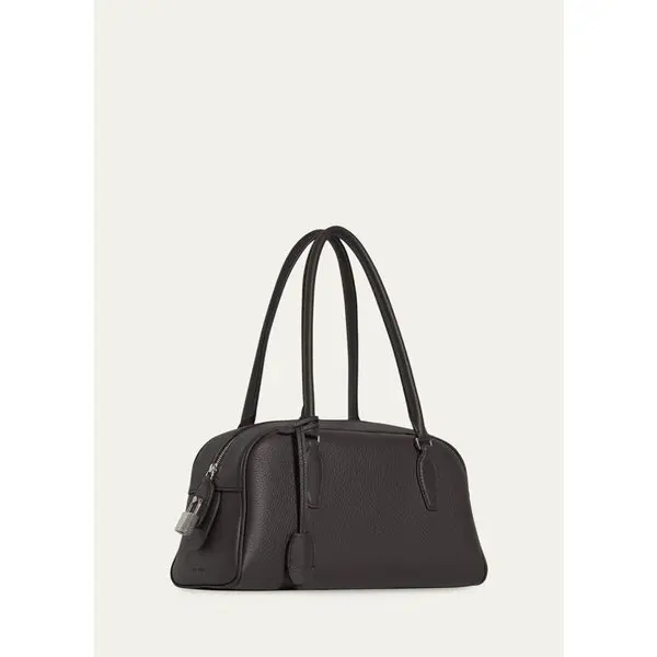 THE ROW India East-west Leather Bowling Shoulder Bag - Walnut Shadow
