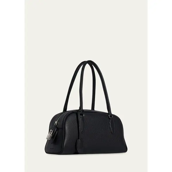 THE ROW India East-west Leather Bowling Shoulder Bag - Walnut Shadow