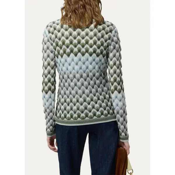 Missoni Metallic Lace Knit Slim V-neck Cardigan
