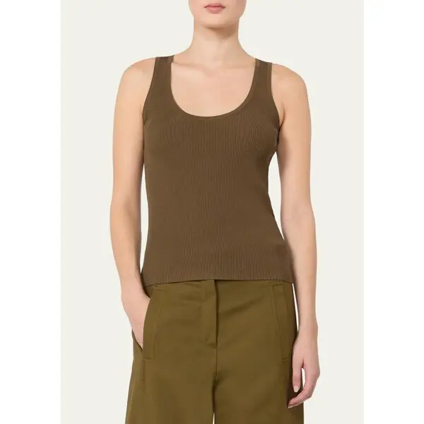 Max Mara Scoop-neck Ribbed Tank Top