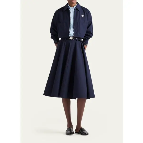 Prada Short-sleeve Cotton Button-down Top