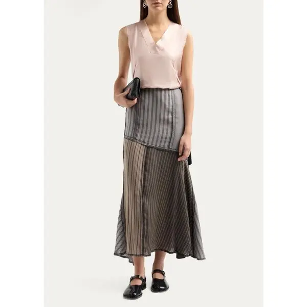 MAISON MARGIELA Belted Jacquard Silk Midi Dress