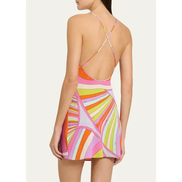 Emilio Pucci Iride Cowl-neck Jersey Satin Mini Dress - Multicolor
