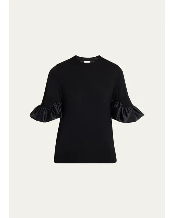 Noir Kei Ninomiya Ruffled-cuff Wool Sweater