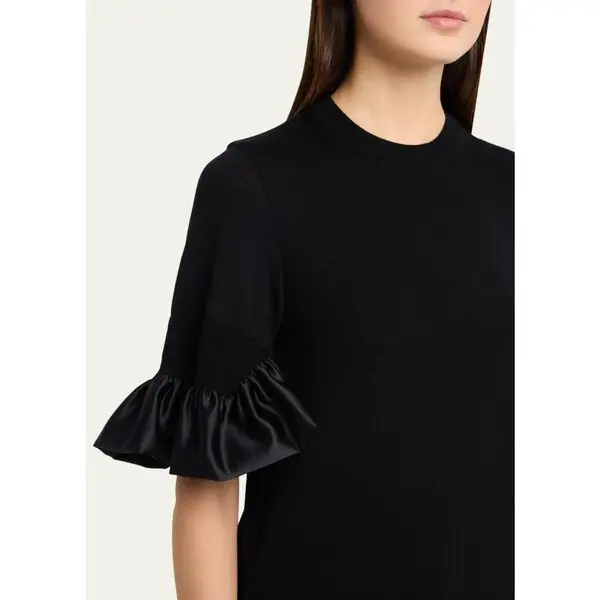 Noir Kei Ninomiya Ruffled-cuff Wool Sweater