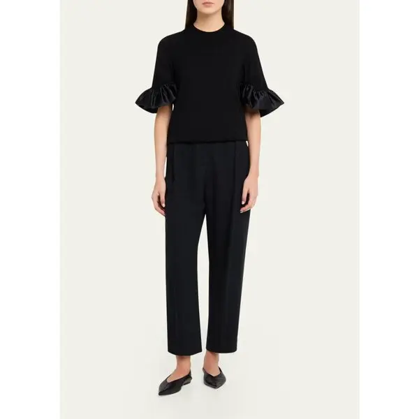 Noir Kei Ninomiya Ruffled-cuff Wool Sweater