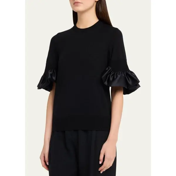 Noir Kei Ninomiya Ruffled-cuff Wool Sweater
