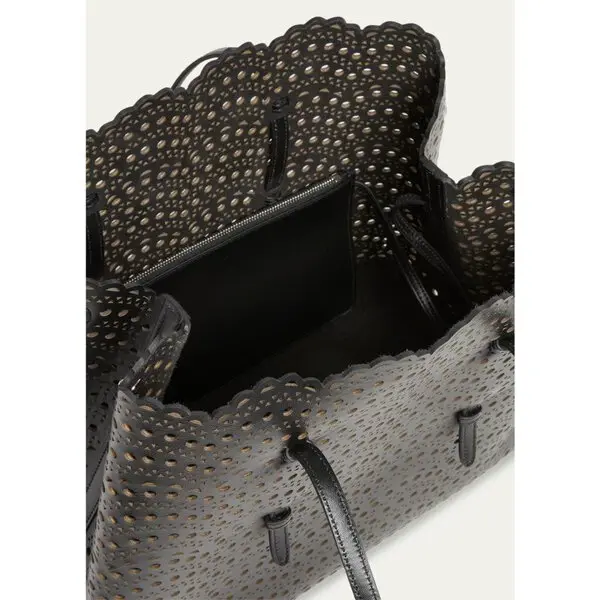 Alaïa Mina 37 Large Perforated Leather Tote Bag