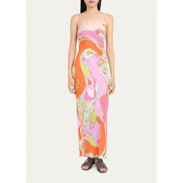 Emilio Pucci Orchidee Silk Crepe De Chine Maxi Dress