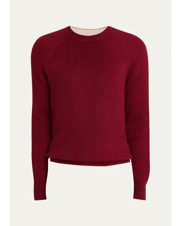Brunello Cucinelli Cotton Rib Crewneck Sweater - Cher