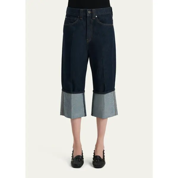Khaite Boyle Cuffed Straight-leg Capri Jeans