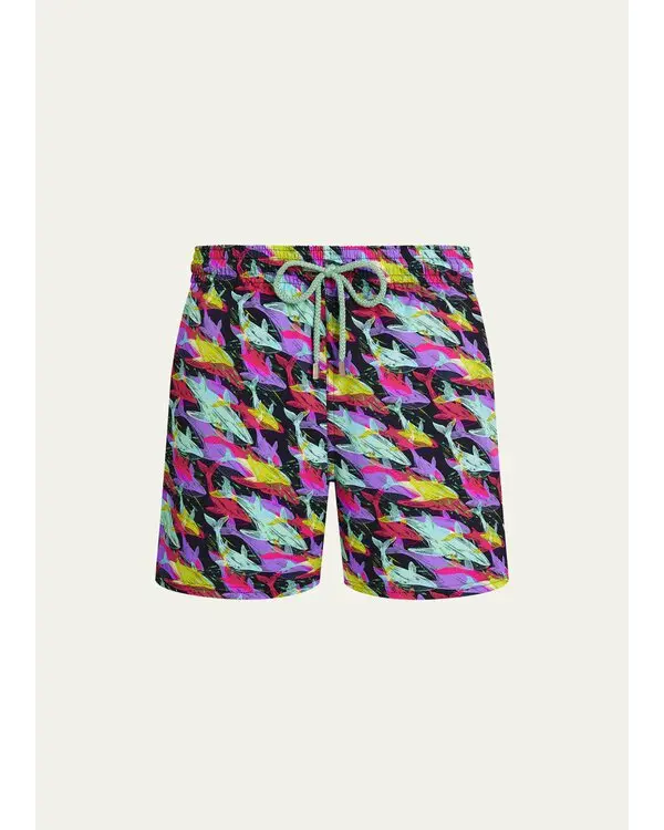 Vilebrequin Offset Whale-print Swim Trunks