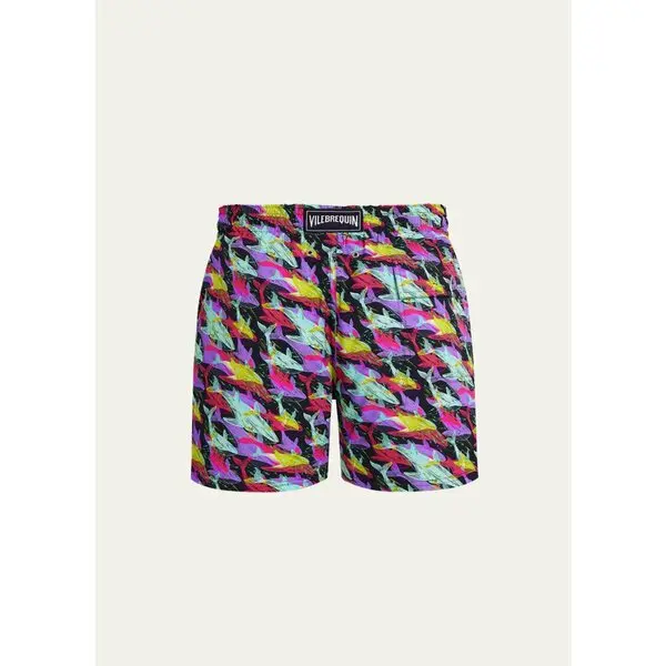 Vilebrequin Offset Whale-print Swim Trunks
