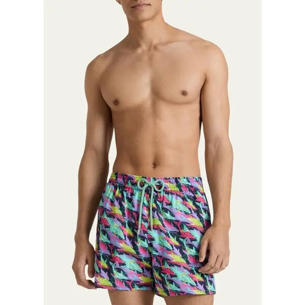 Vilebrequin Offset Whale-print Swim Trunks