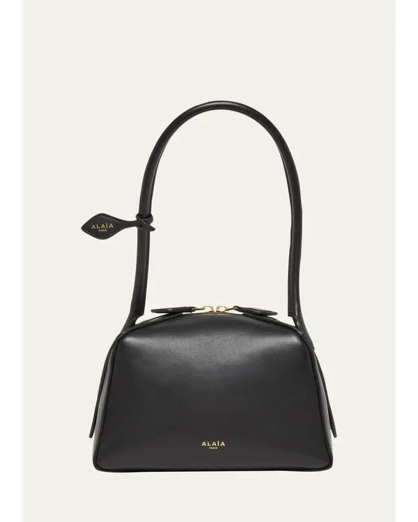 Alaïa Le Bouledogue Dome Leather Shoulder Bag - Noir