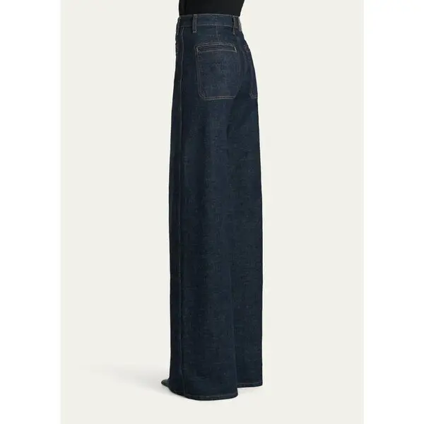 Khaite Delmonico Patch Pocket Wide-leg Jeans