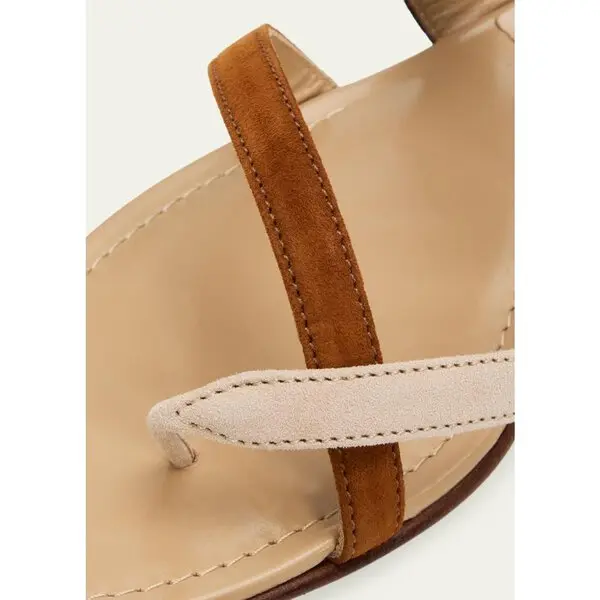 Manolo Blahnik Susa Suede Crisscross Flat Sandals