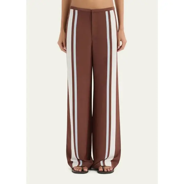 SIR. Marais Striped Silk Crepe Trousers