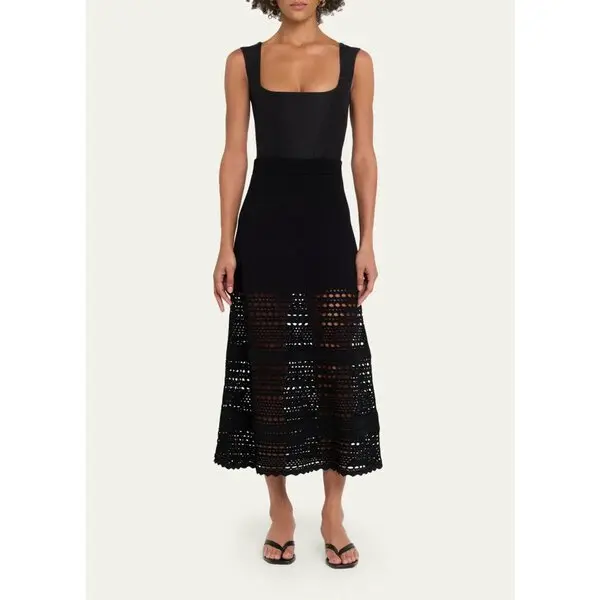 Simkhai Westly Open-stitch Midi Skirt